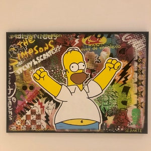 Homer Simpsons Hand Painted Canvas Unique Piece 70x50 - Etsy