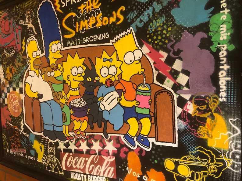 The Simpsons Hand Painted Picture Unique Piece 105x75 - Etsy