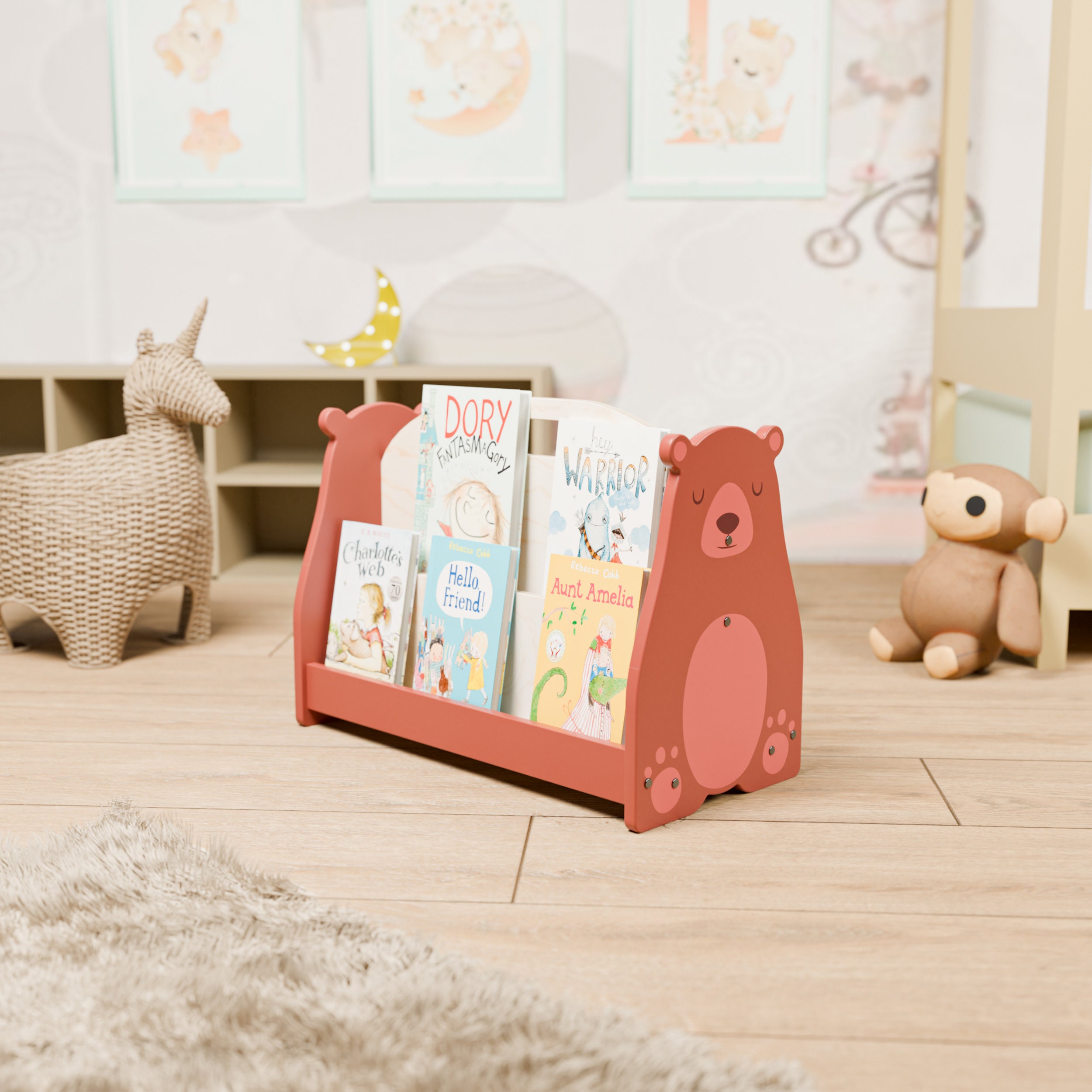 Montessori Shelf Animal, Montessori Bookshelf Gifts for Kids, Nursery ...