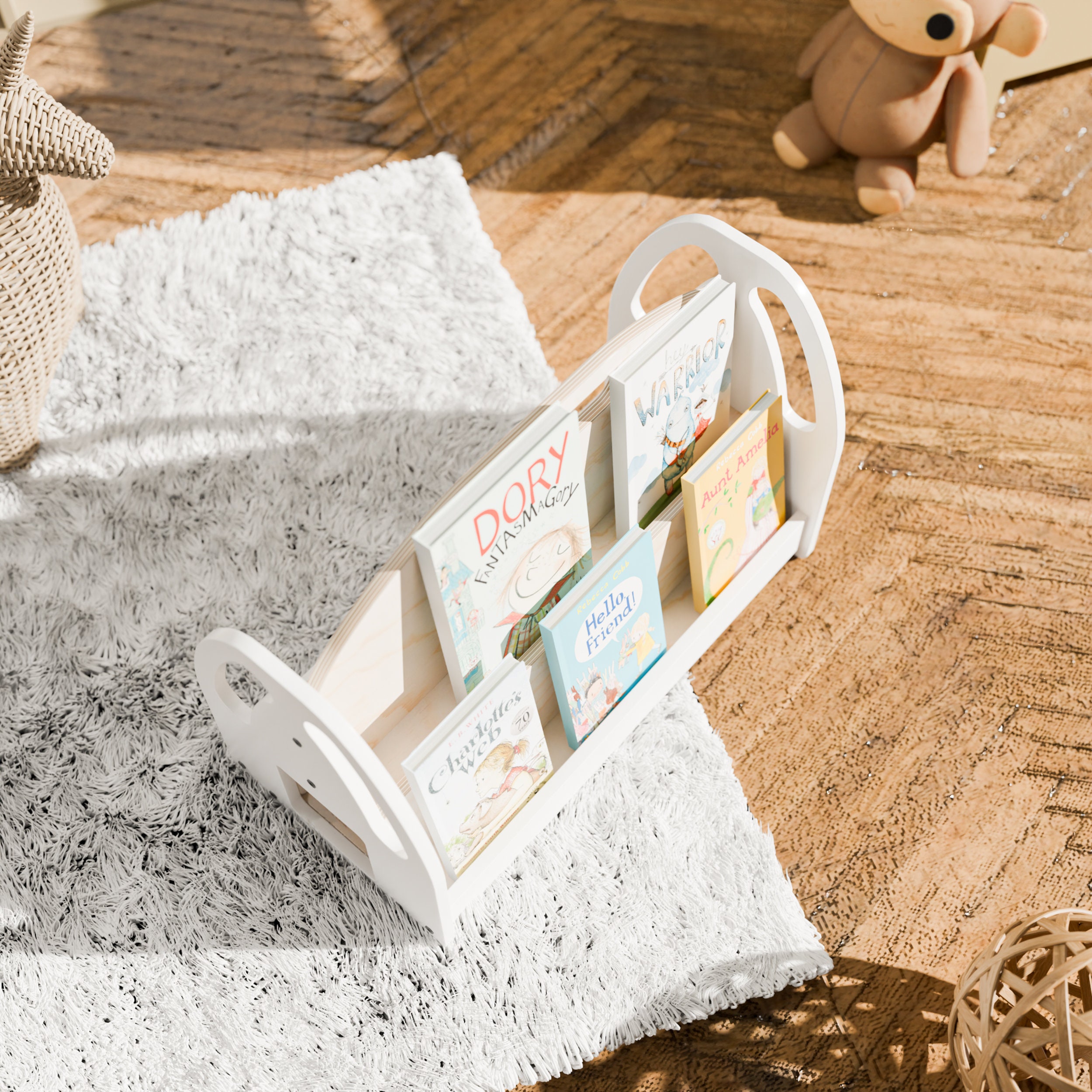 Montessori Portable Bookshelf, Mobile Bookcase, Display Shelf, Perfect ...