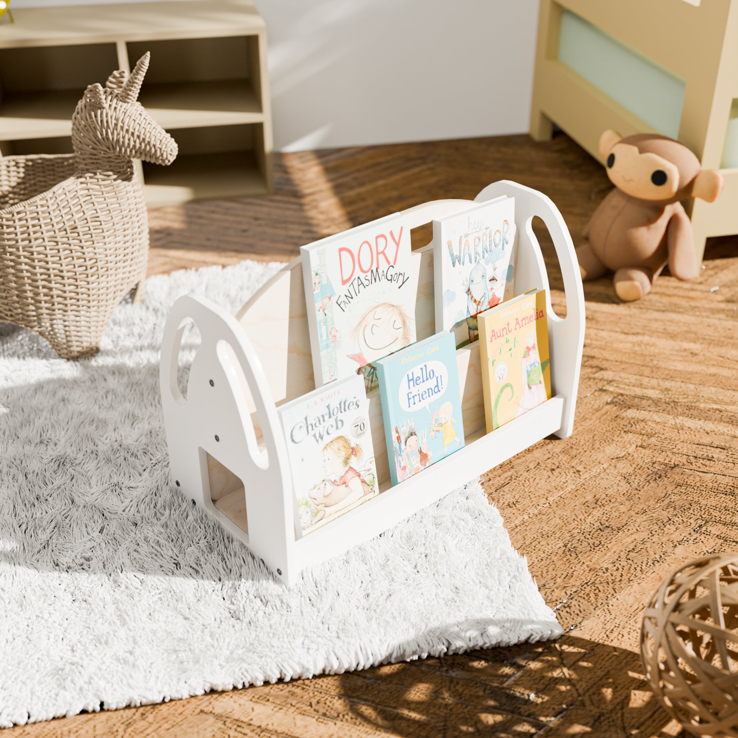 Montessori Portable Bookshelf, Mobile Bookcase, Display Shelf, Perfect ...