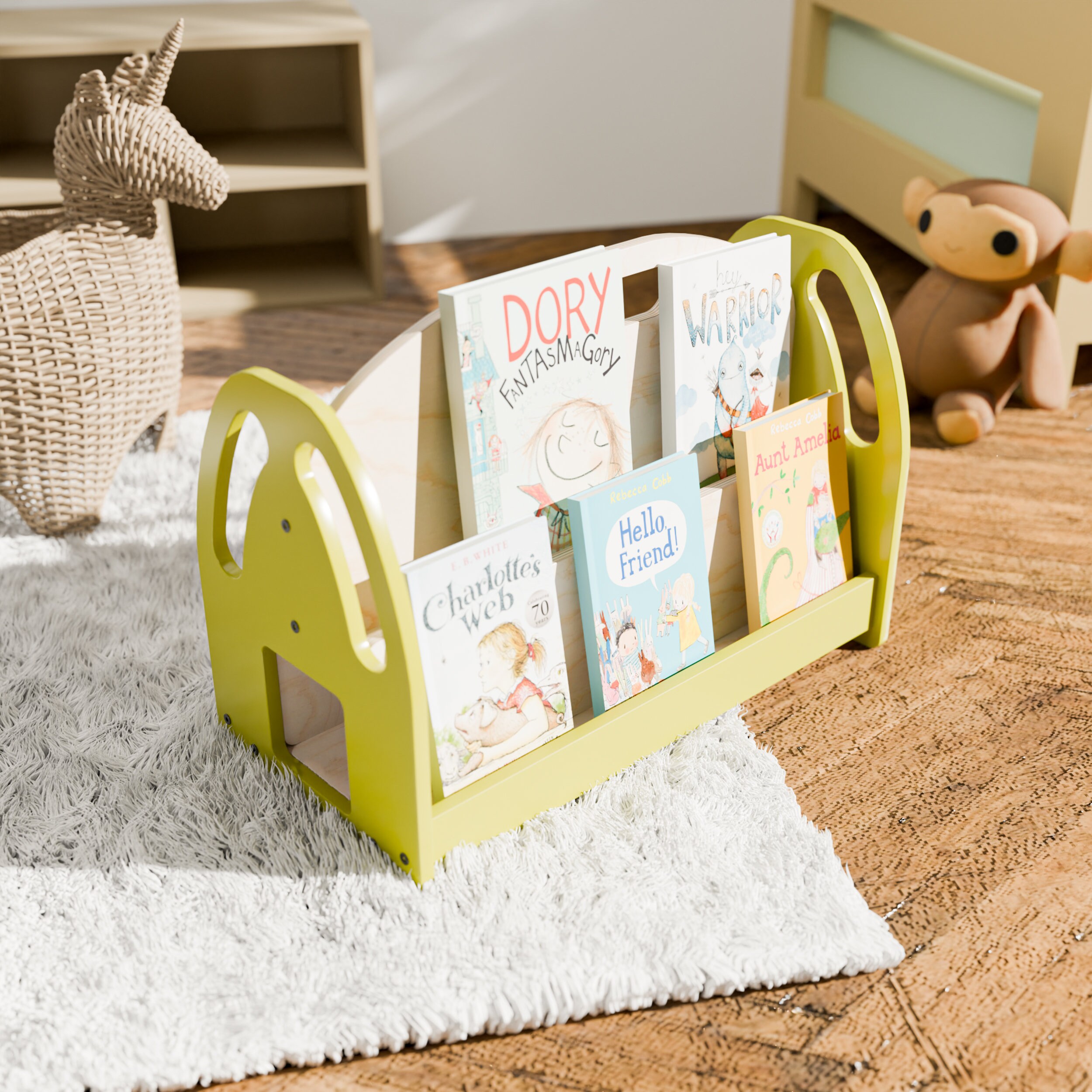 Montessori Portable Bookshelf, Mobile Bookcase, Display Shelf, Perfect ...