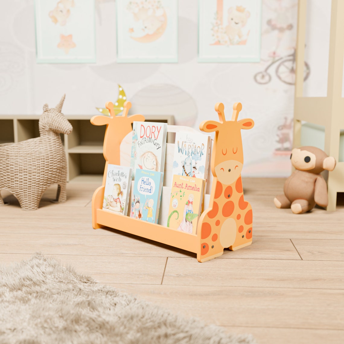 Montessori Shelf Animal, Montessori Bookshelf Gifts for Kids, Nursery ...