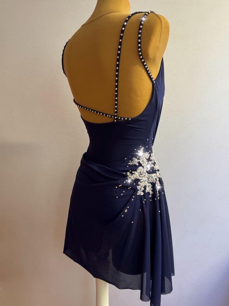 Lyrical Dance Costume, Custom Dance Costume, Custom Leotard, Dark Blue ...