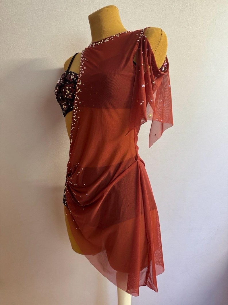 Lyrical Dance Costume, Custom Dance Costume, Custom Leotard, Orange ...