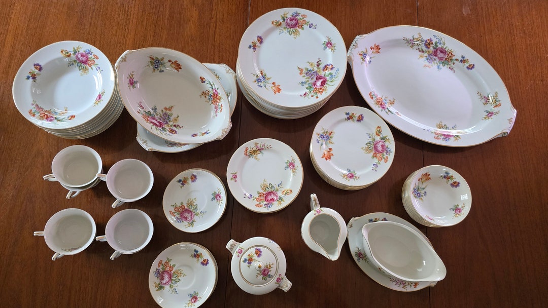 Vintage 1945 Kingsley 'nightingale' Narumi Bone China Floral, Gold ...
