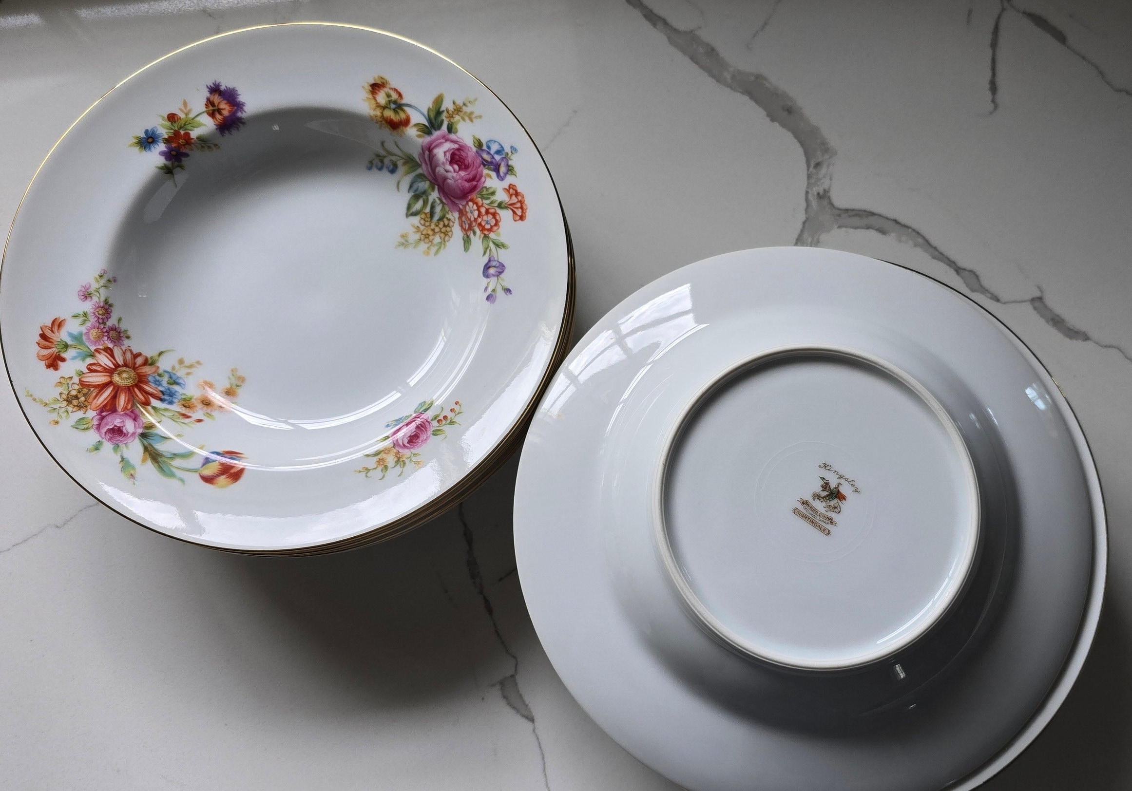 Vintage 1945 Kingsley 'nightingale' Narumi Bone China Floral, Gold ...
