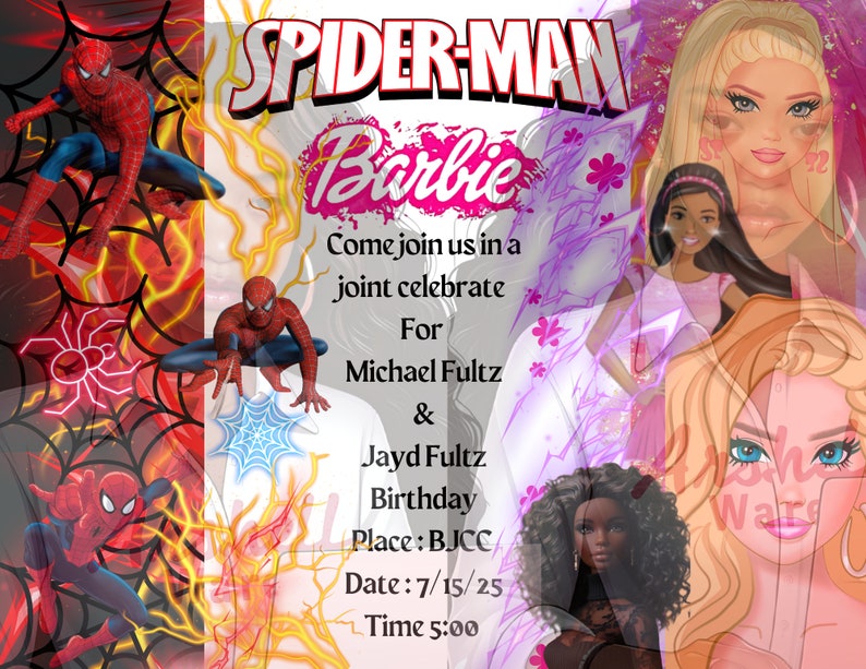 Double Birthday Invite - Etsy