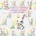 Adorable Easter Bunny Digital Alphabet and Numbers Set - 36 Piece ...