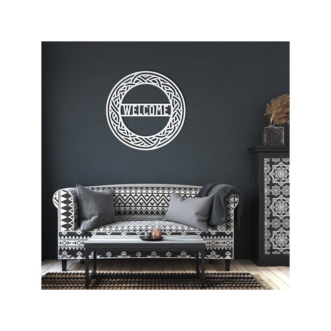 Fancy Welcome Sign Celtic Knotwork Greeting Decorator Welcoming Lucky ...