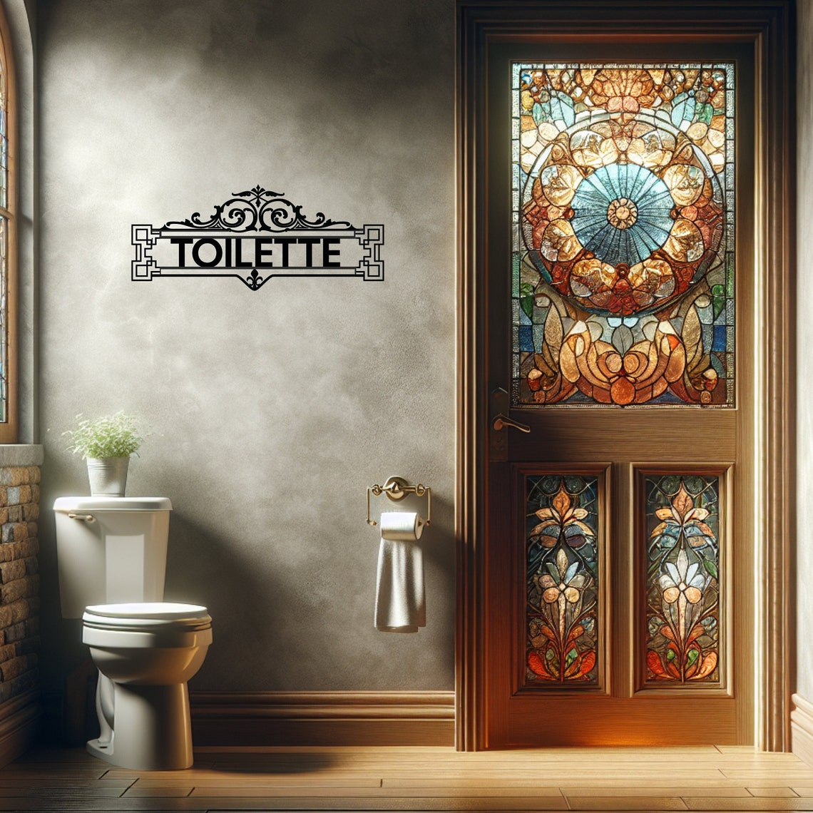 Art Deco Toilette Bathroom Toilet Decorations Sign La Toilette ...