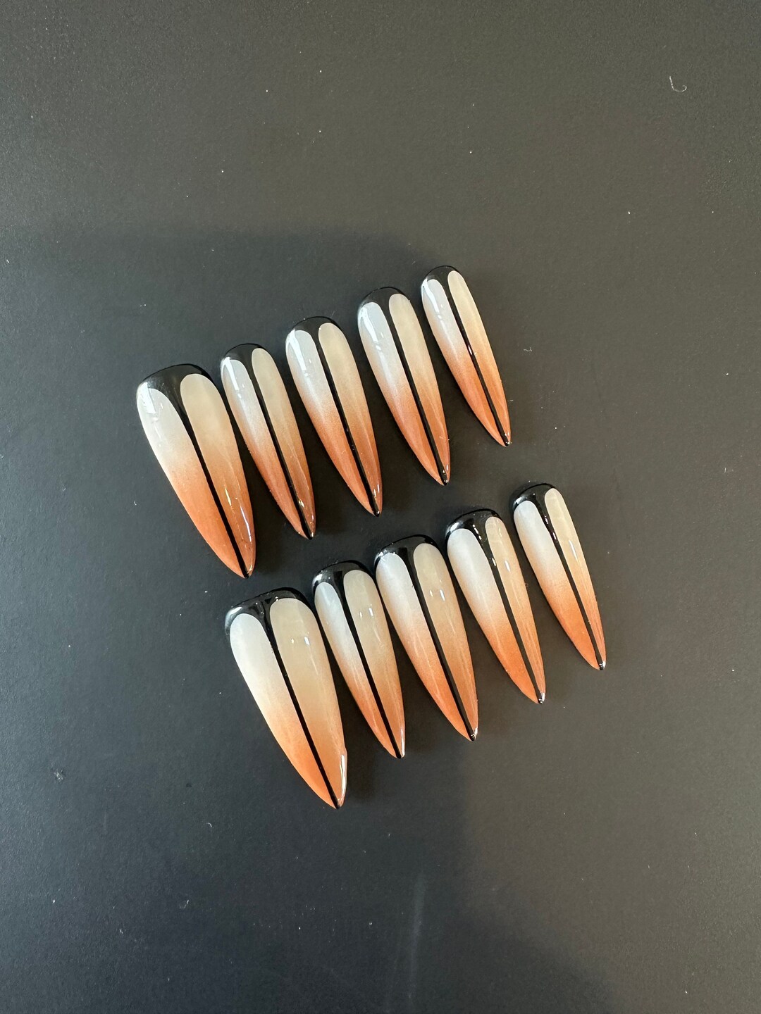 Moon Shadow Arrows Yologrips Nails/ Hand-made Press-on Nails/ Hand-painted Press-on Nails/ Moon ...