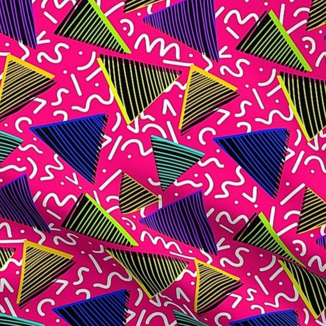 1980s Pattern, Retro Pattern, Seamless Pattern, Neon Shapes, Themed Party, Digital Download ...