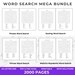 Word Search Mega Bundle 2000 Pages | Printable Word Search Puzzles ...