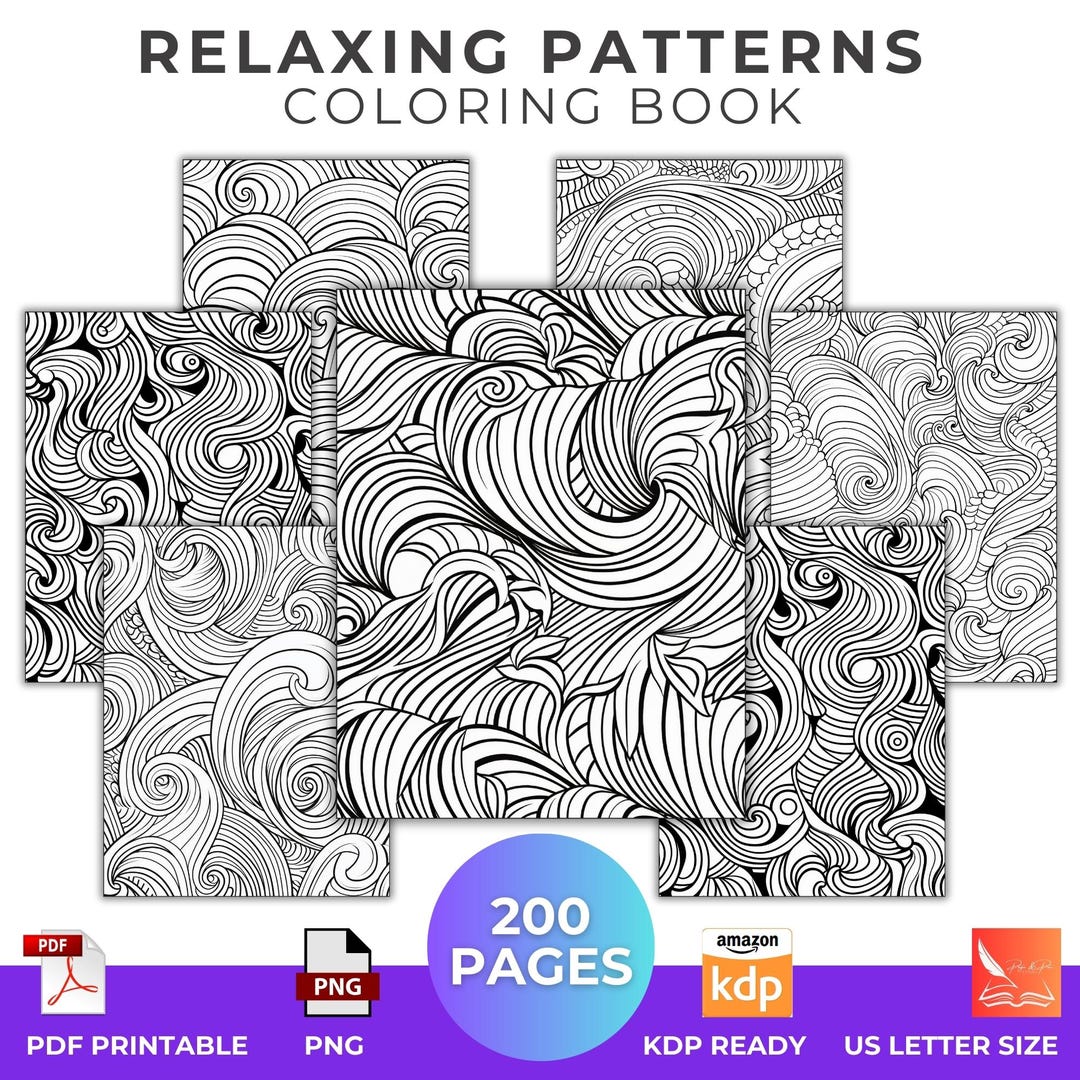 Relaxing Patterns Coloring Book for Adults, Mindful Art, Art Therapy ...