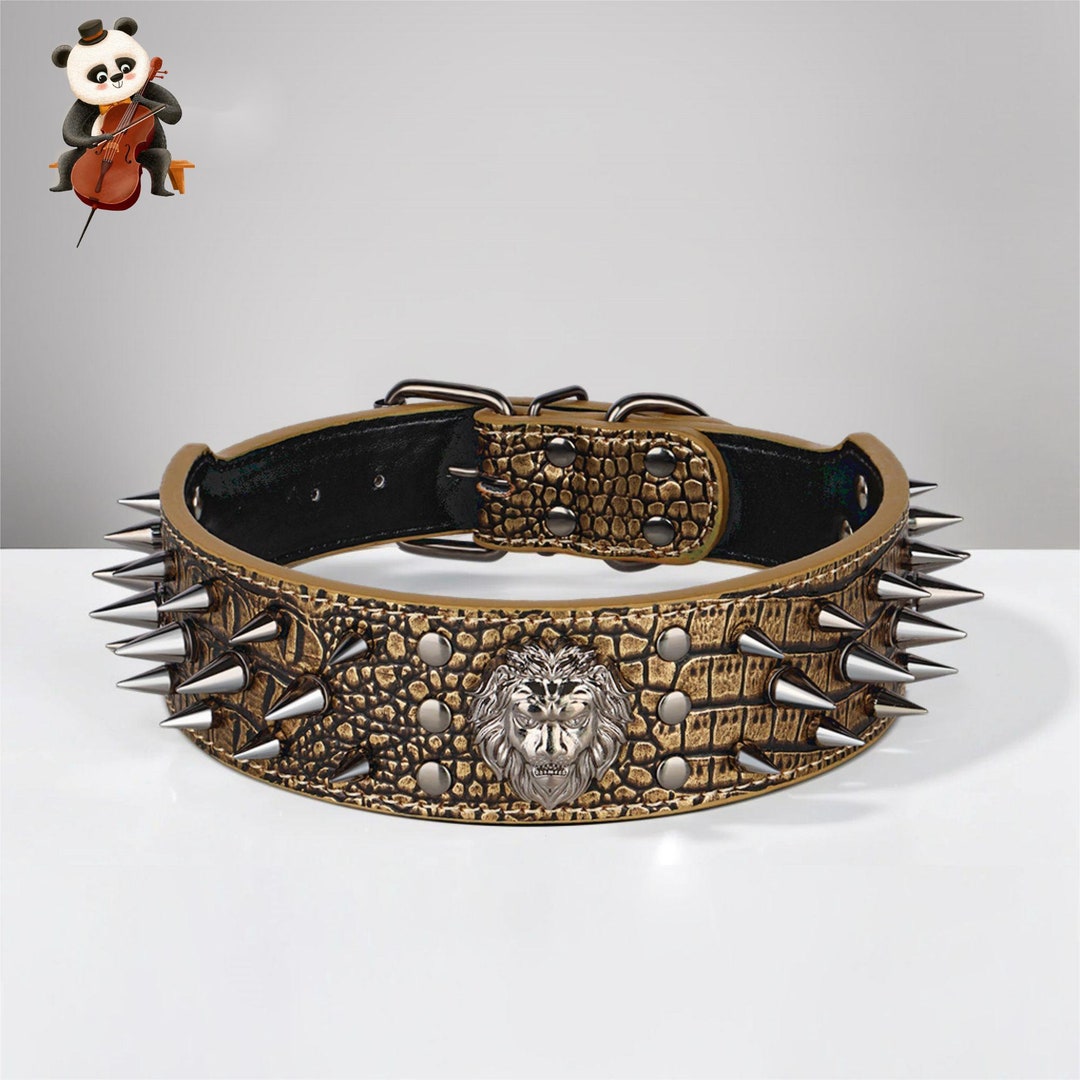 Personalized Leather Dog Collars, Rivet Dog Collar, Large Dog Collar ...