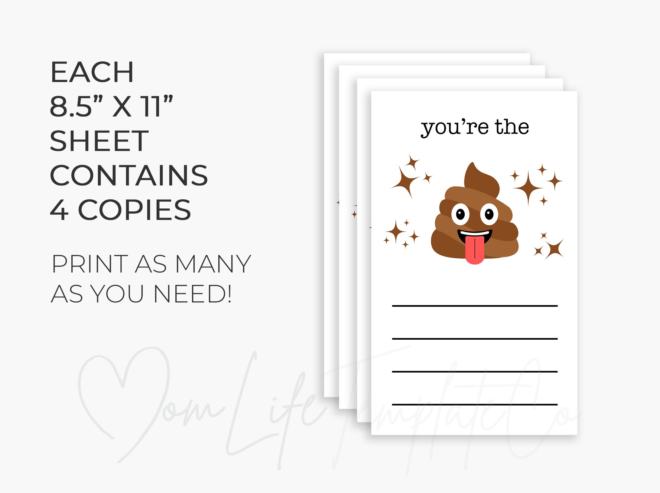 You're the Shit Printable Greeting Card, Coworker Kudos Card, You Are ...