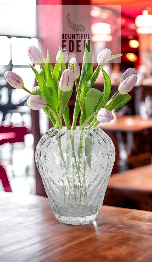 Realistic Glass Strawberry Vase, Desktop Vase, Quirky Fruit Planter ...