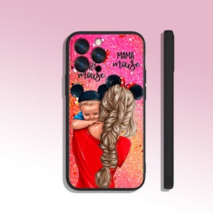Family Baby Mom Girl Art Phone Case for iPhone 7 8 11 12 13 14 15 XS XR ...