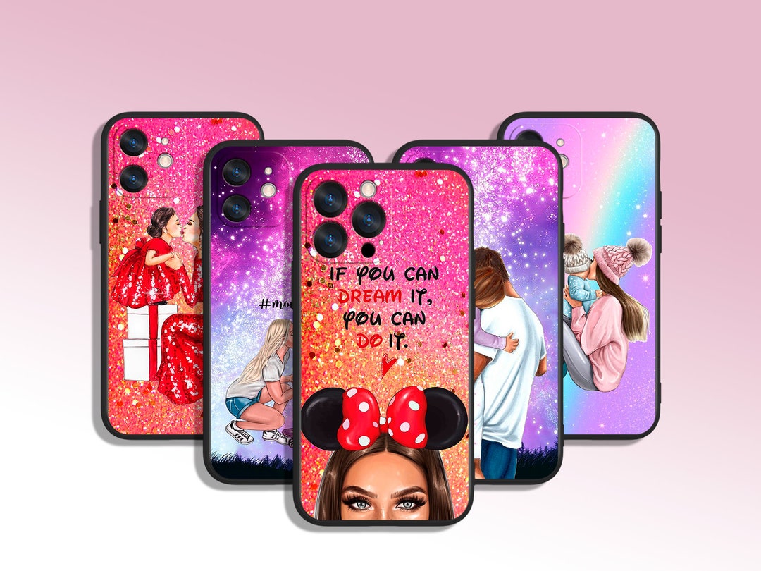 Family Baby Mom Girl Art Phone Case for iPhone 7 8 11 12 13 14 15 XS XR ...