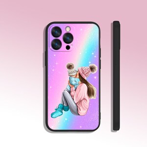 Family Baby Mom Girl Art Phone Case for iPhone 7 8 11 12 13 14 15 XS XR ...