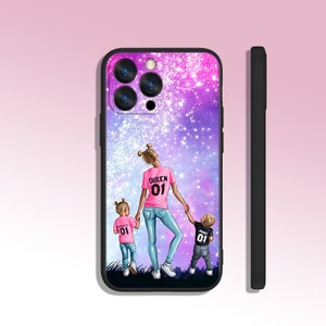 Family Baby Mom Girl Art Phone Case for iPhone 7 8 11 12 13 14 15 XS XR ...