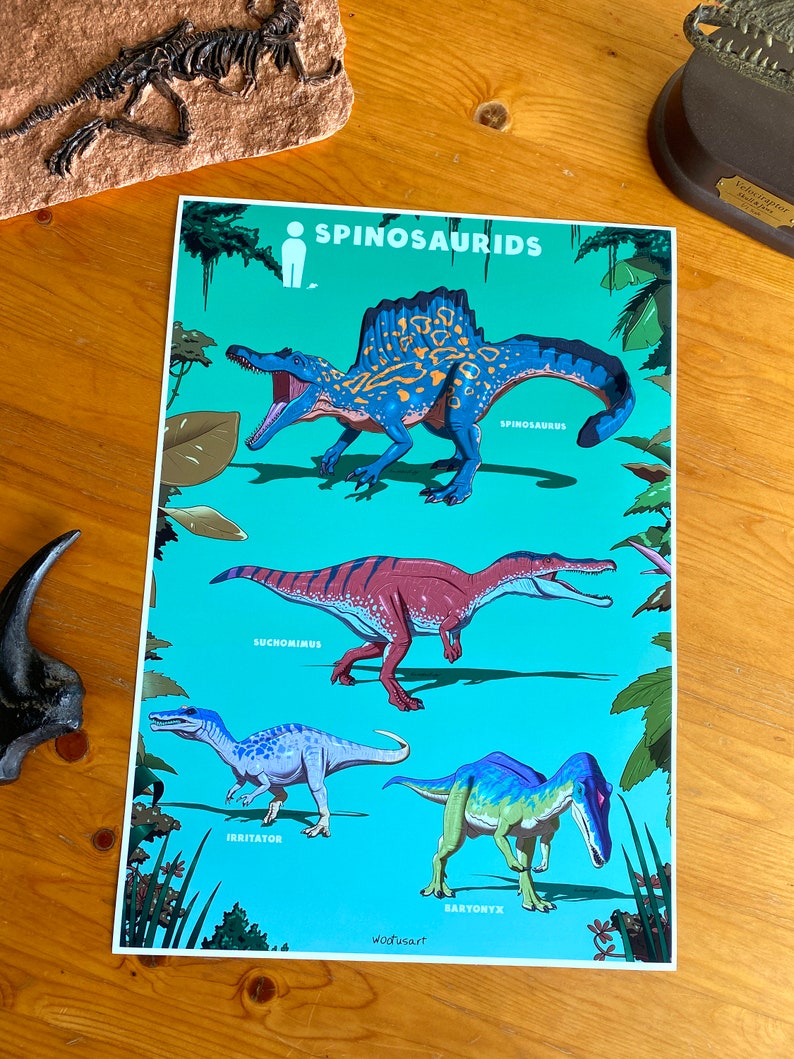 Spinosaurids Dinosaur Group Poster - Etsy
