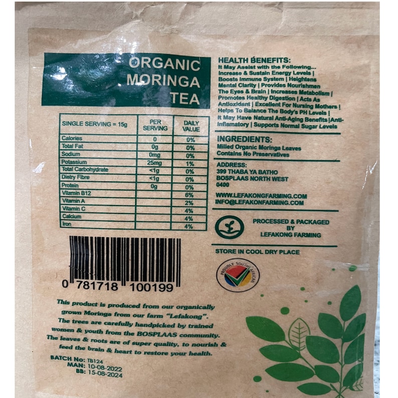 Organic Moringa Ginger Tea: Superfood Blend for Wellness and Vitality ...
