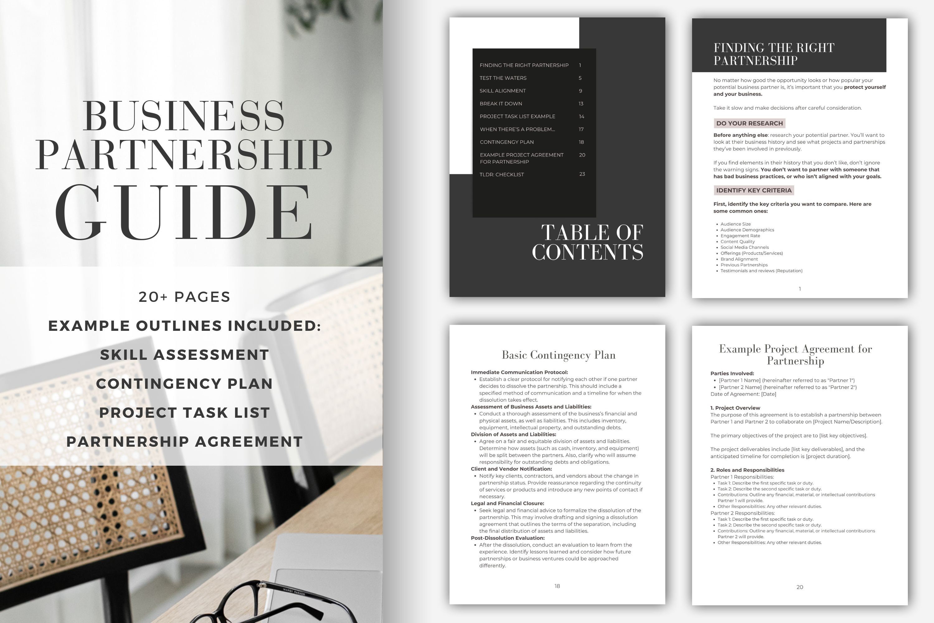 Business Partnership Guide DIY Partnership Agreement Outline Template ...