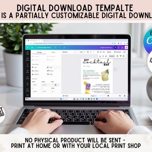 DIY Cocktail Bar Sign Make Your Own Cocktail Bar Sign Template Drink ...