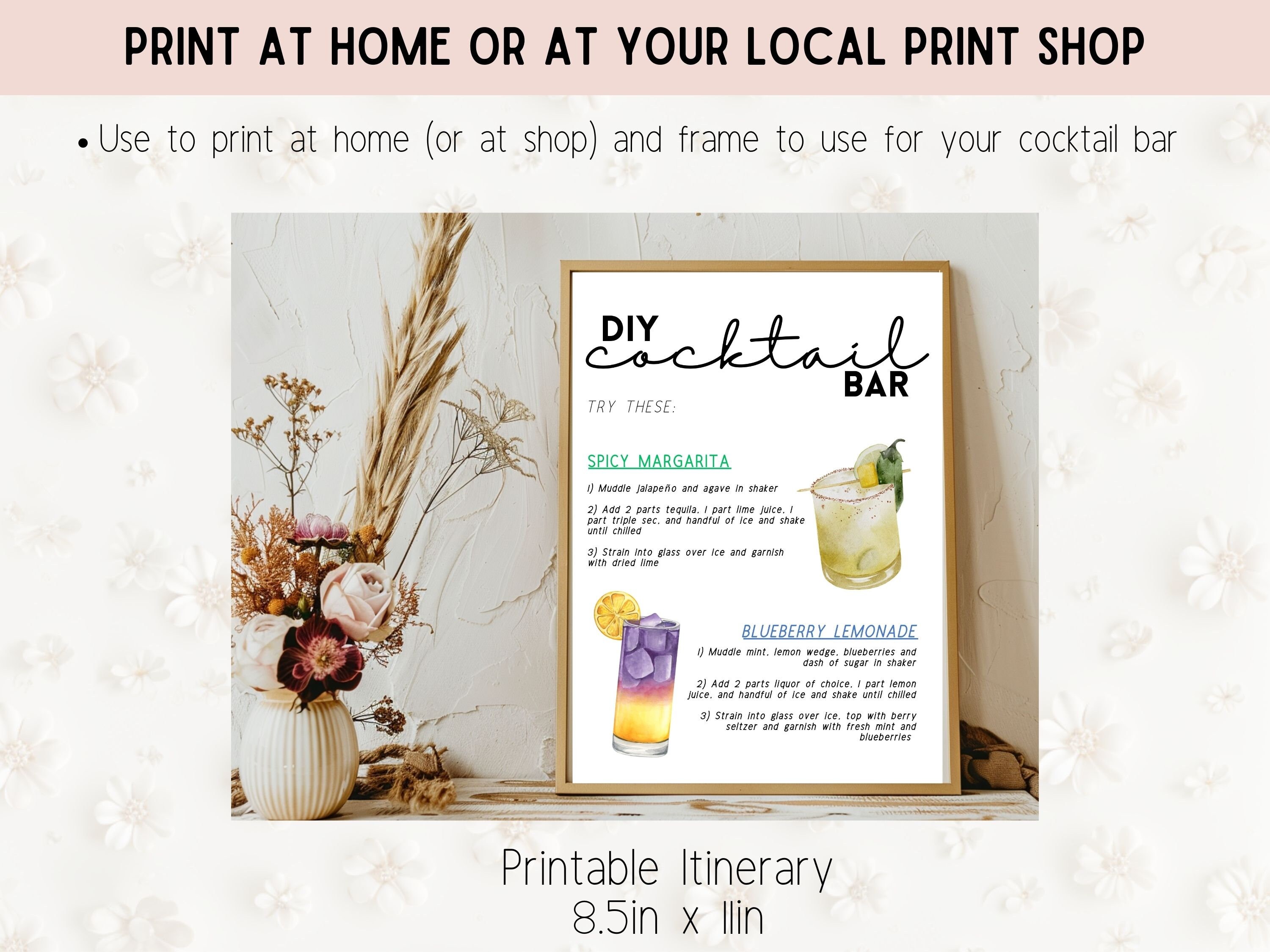 DIY Cocktail Bar Sign Make Your Own Cocktail Bar Sign Template Drink ...