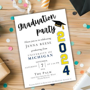 Downloadable Graduation Party Invitation Template 2024 Grad Editable ...
