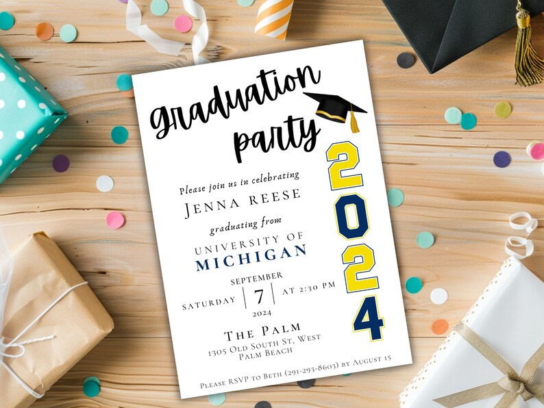 Downloadable Graduation Party Invitation Template 2024 Grad Editable ...