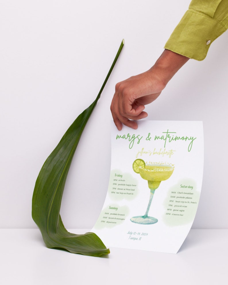 Margs and Matrimony Itinerary Bachelorette Margaritas Itinerary ...