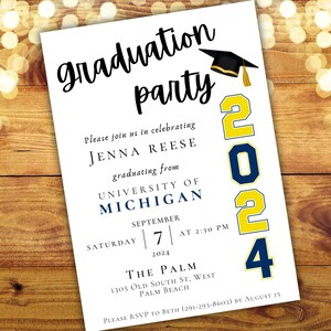 Downloadable Graduation Party Invitation Template 2024 Grad Editable ...