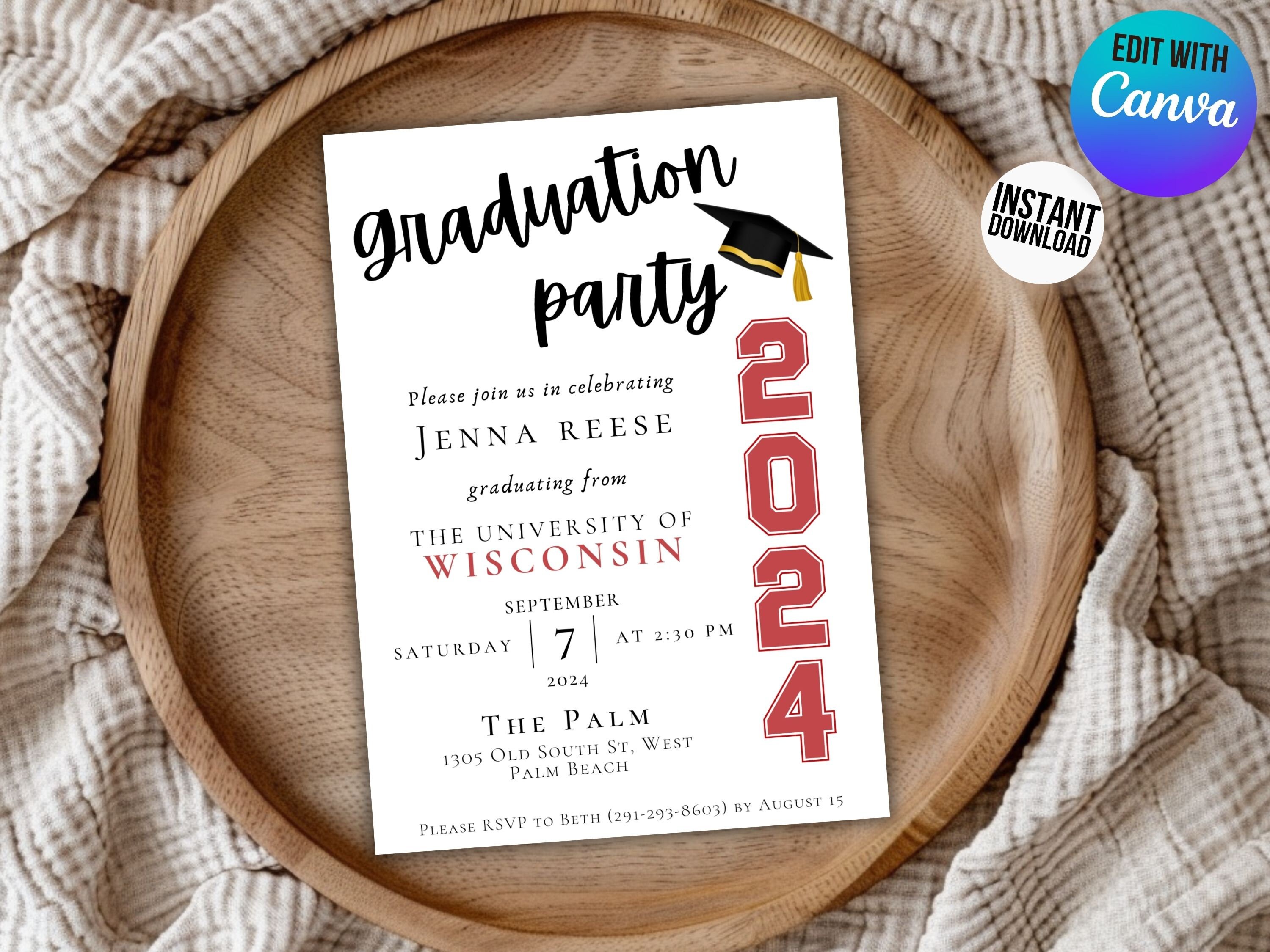 2024 Graduation Invite 2024 Grad Invitation Digital Template Graduation ...