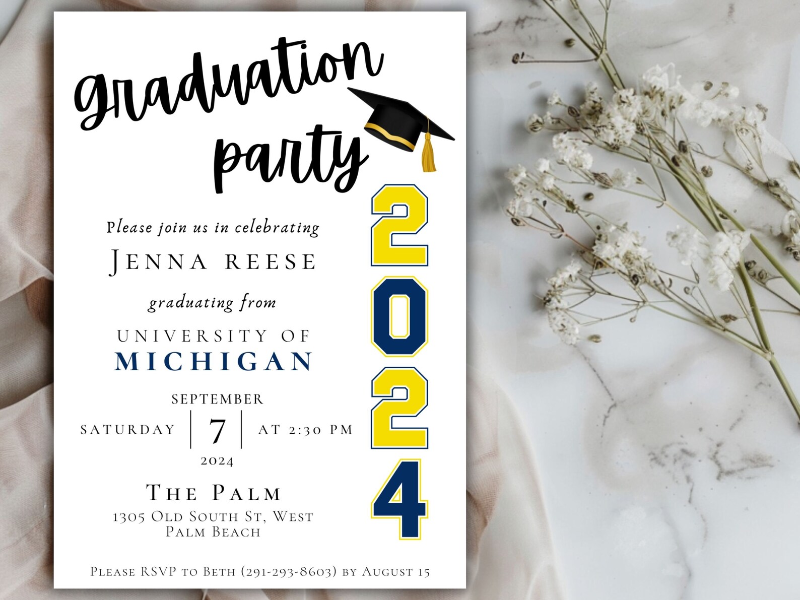 Downloadable Graduation Party Invitation Template 2024 Grad Editable ...