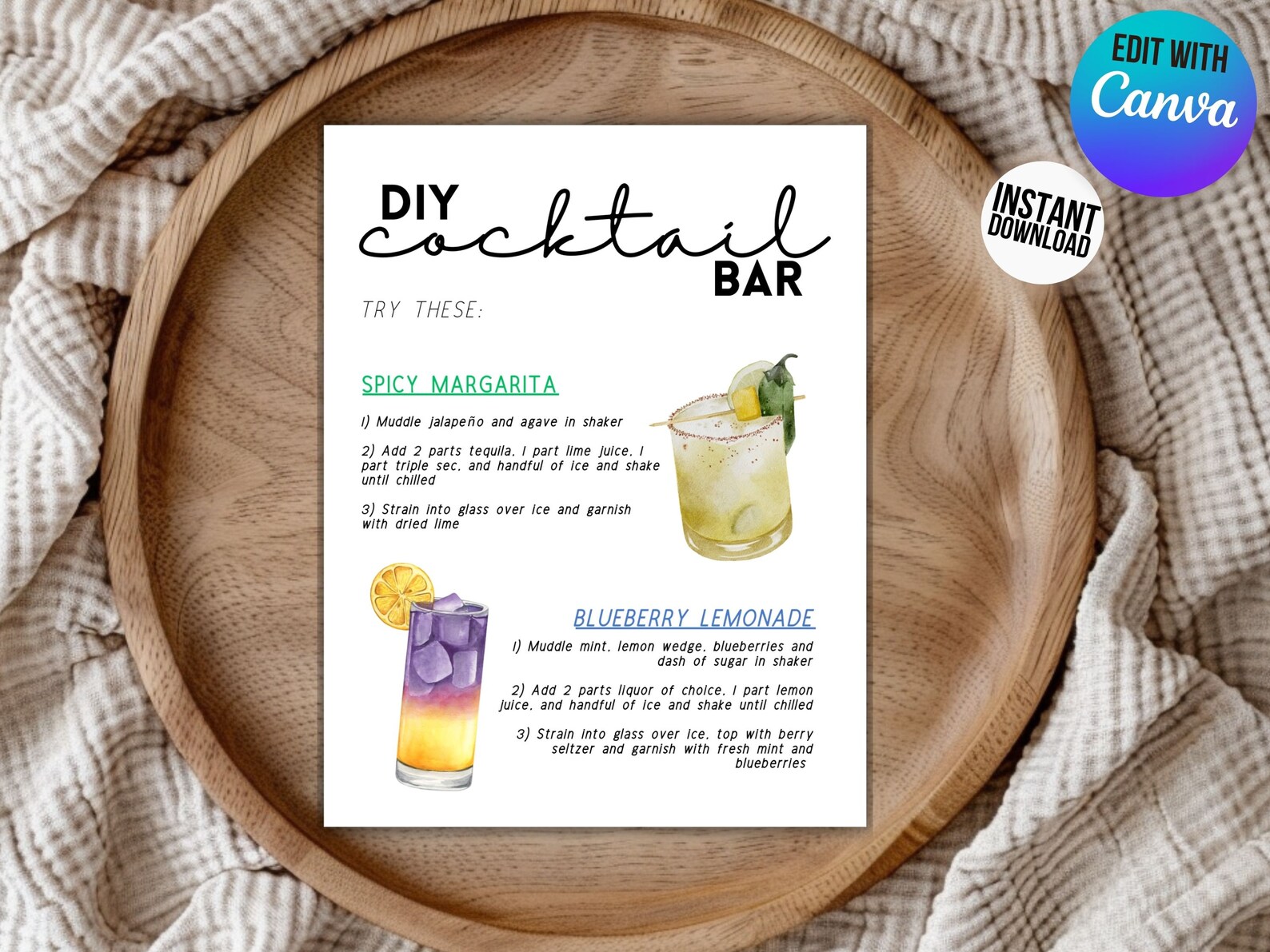 DIY Cocktail Bar Sign Make Your Own Cocktail Bar Sign Template Drink ...