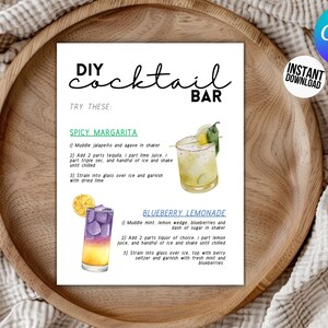 DIY Cocktail Bar Sign Make Your Own Cocktail Bar Sign Template Drink ...