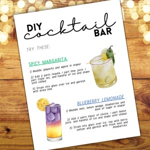 DIY Cocktail Bar Sign Make Your Own Cocktail Bar Sign Template Drink ...