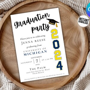 Downloadable Graduation Party Invitation Template 2024 Grad Editable ...