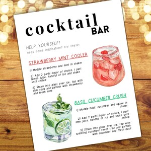 DIY Cocktail Bar Sign Make Your Own Cocktail Bar Sign Template Drink ...