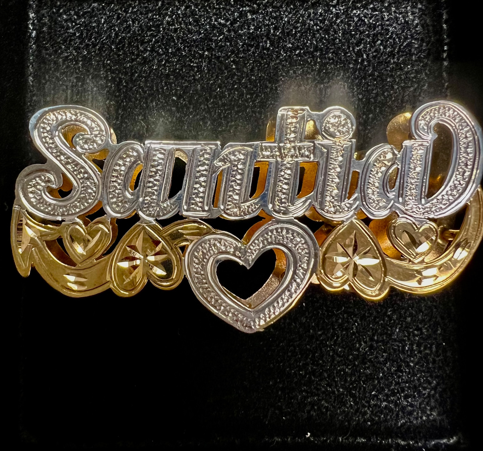 10k/14k Solid Gold Personalized XL Doble Name Necklace, Handmade Name ...