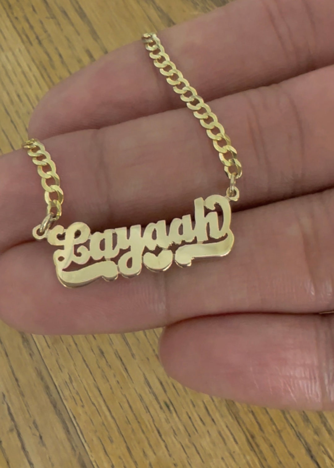 10k or 14k Solid Gold Personalized Heart Name Charm, Handmade Name ...