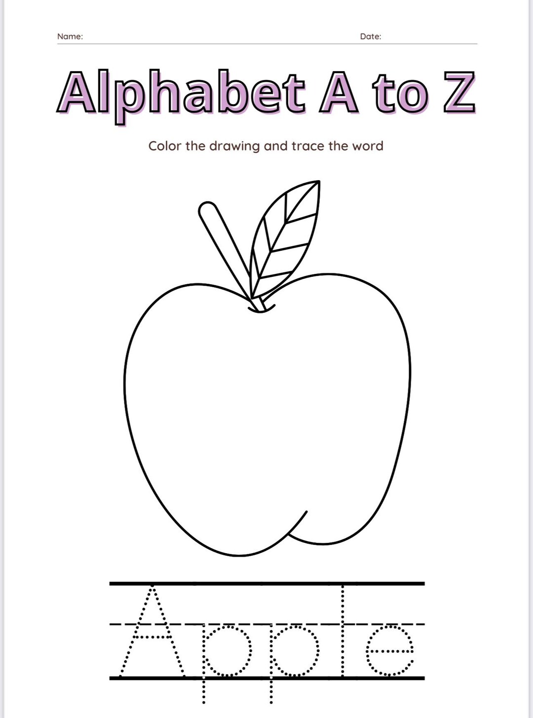 Alphabet A to Z. Digital Copies 26 Pages. - Etsy