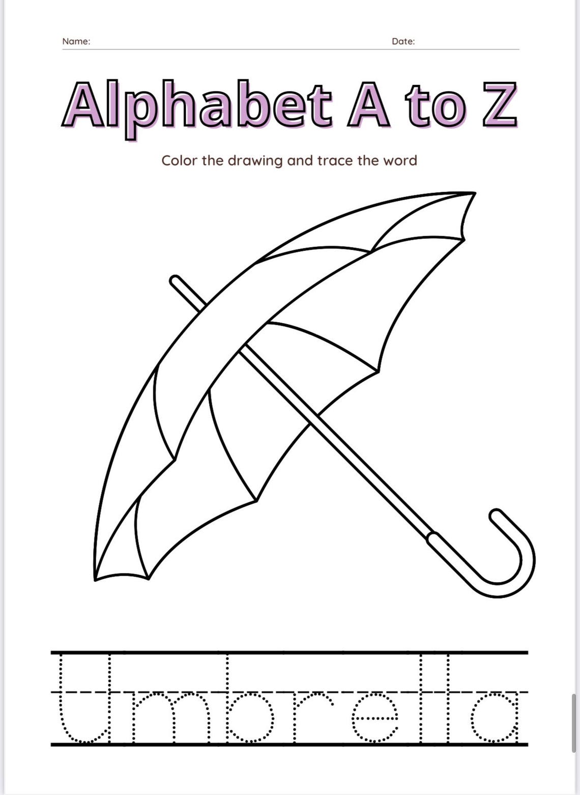 Alphabet A to Z. Digital Copies 26 Pages. - Etsy