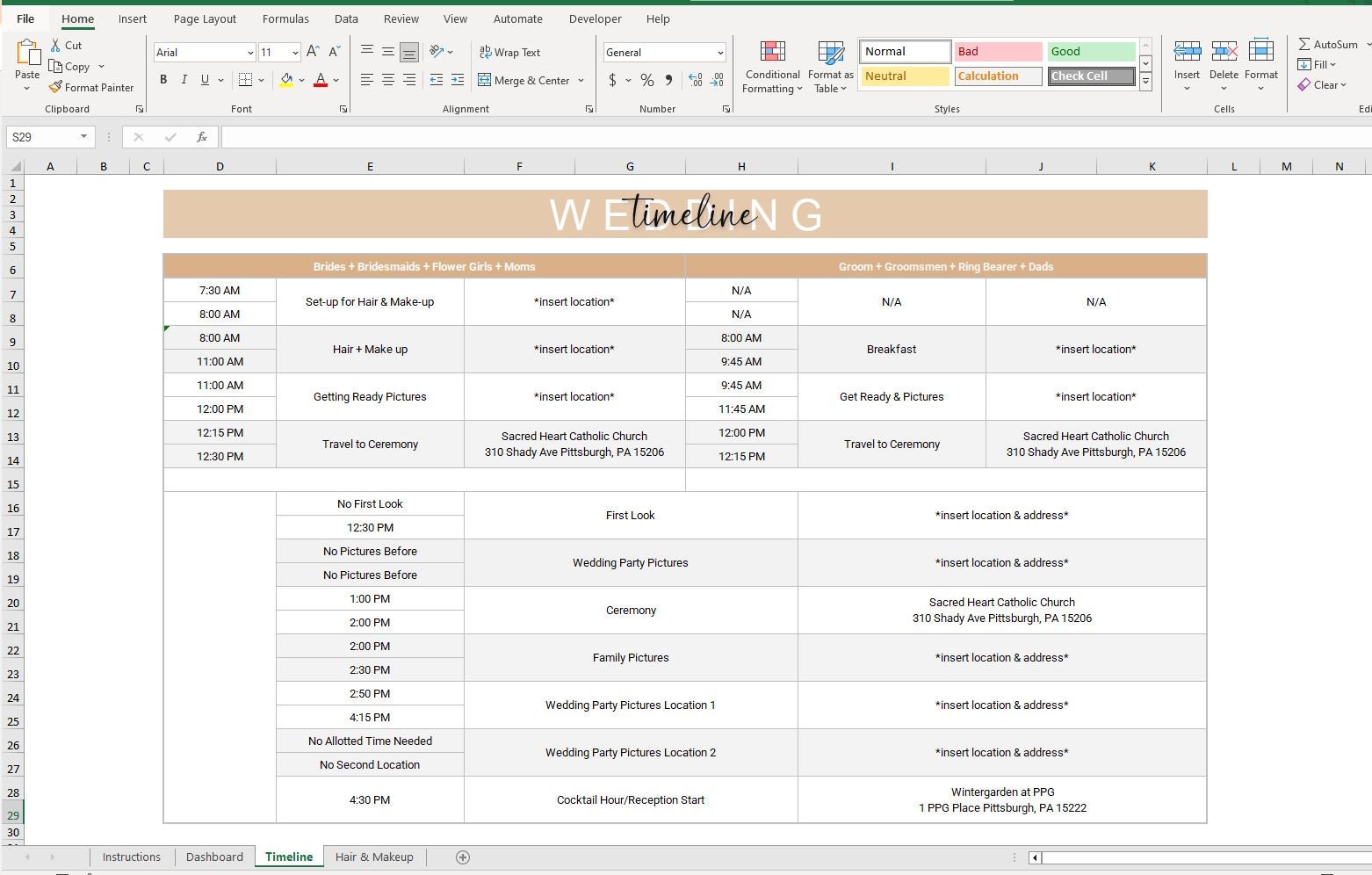 Wedding Budget, Guests, & Timeline Planner color: Neutral Budget, Guest ...