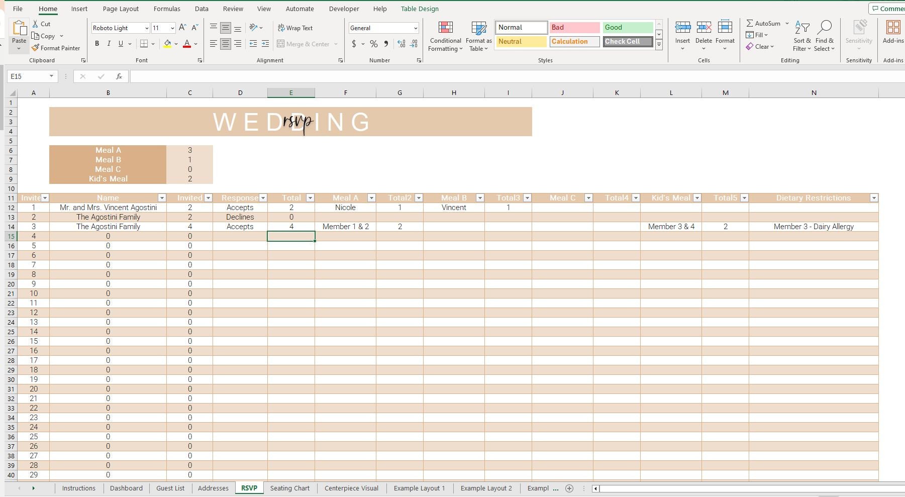 Wedding Budget, Guests, & Timeline Planner Digital Download (color ...