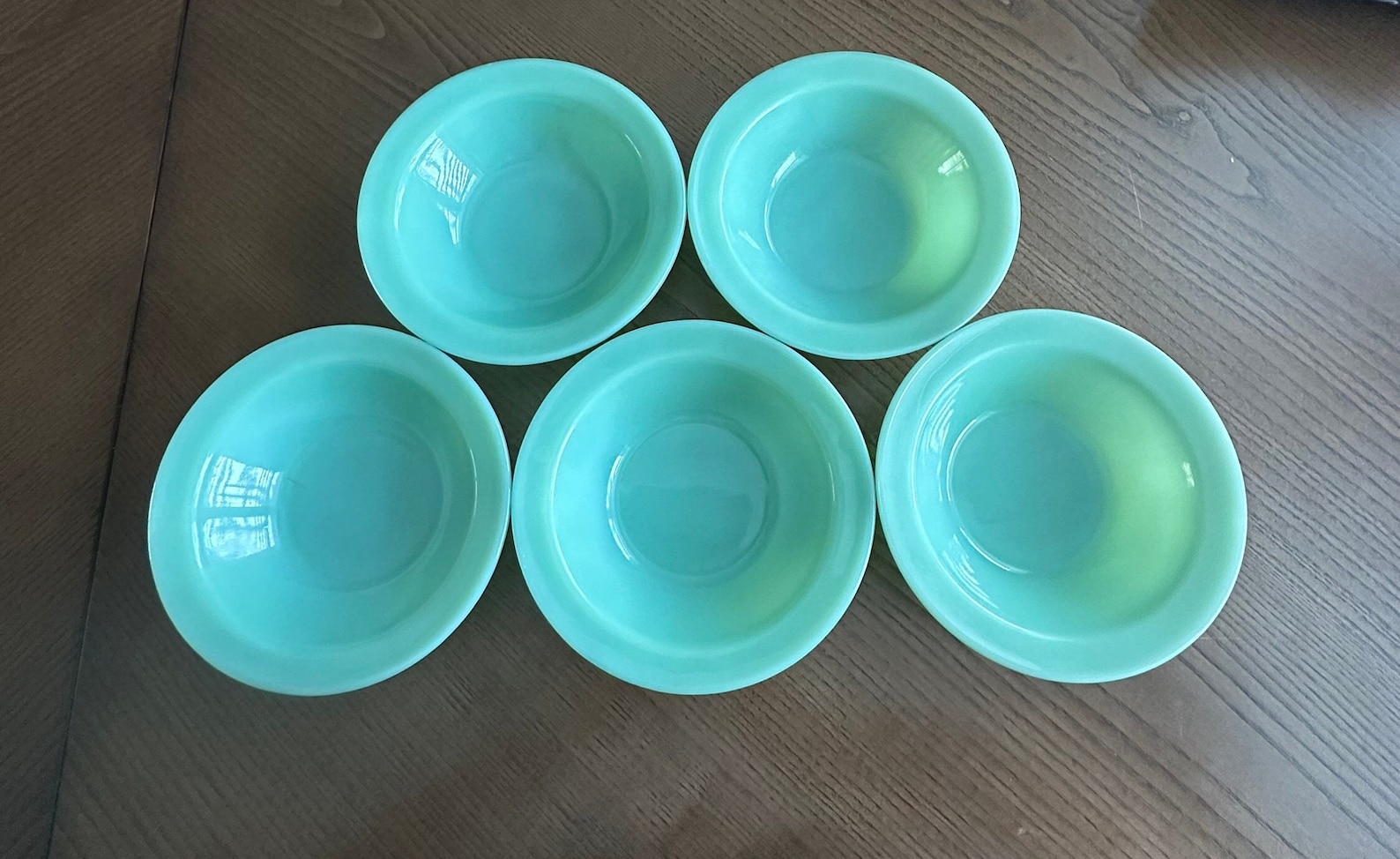 Fire King Jadeite Restaurant Ware 6" Flat Rimmed Soup Bowl - Jadeite ...
