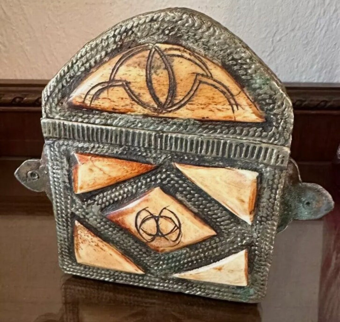 Stunning Vintage Moroccan Islamic Quran Case Brass/silver Inlaid 6'' X ...